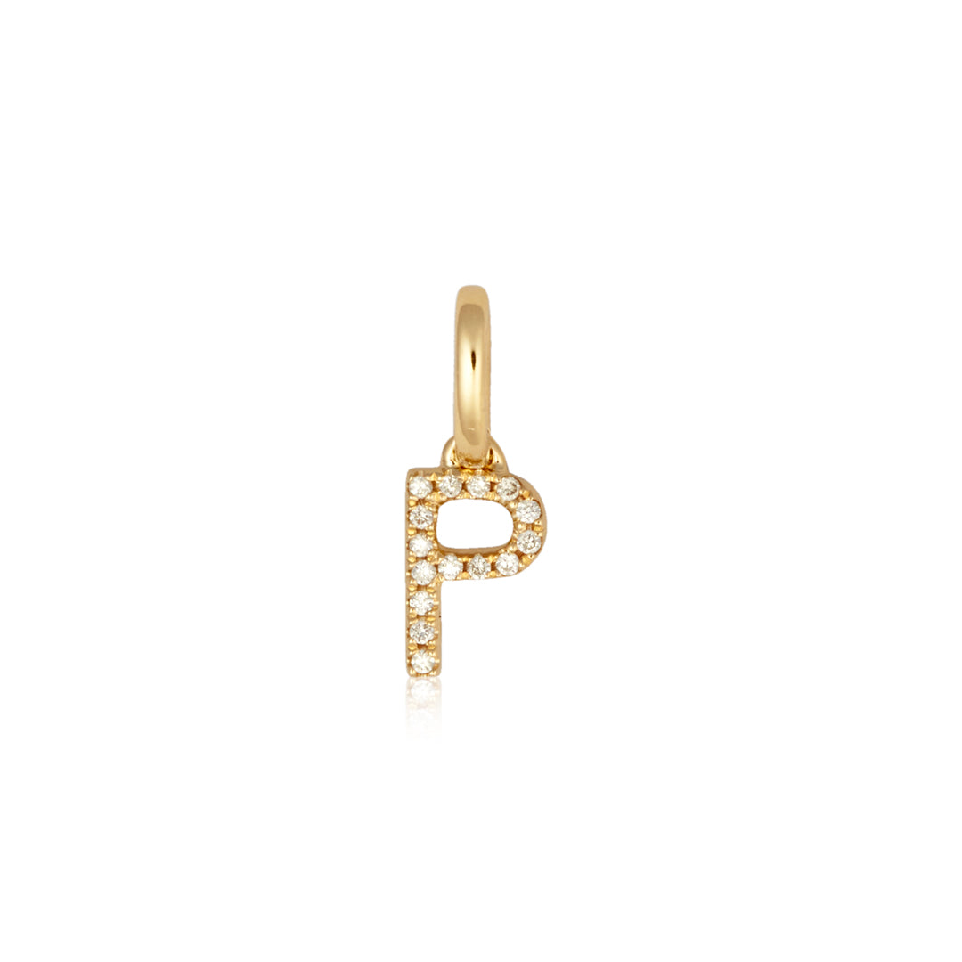 Diamond Letter Pendant 6 mm i 18k | P | Discover now – Sophie by Sophie