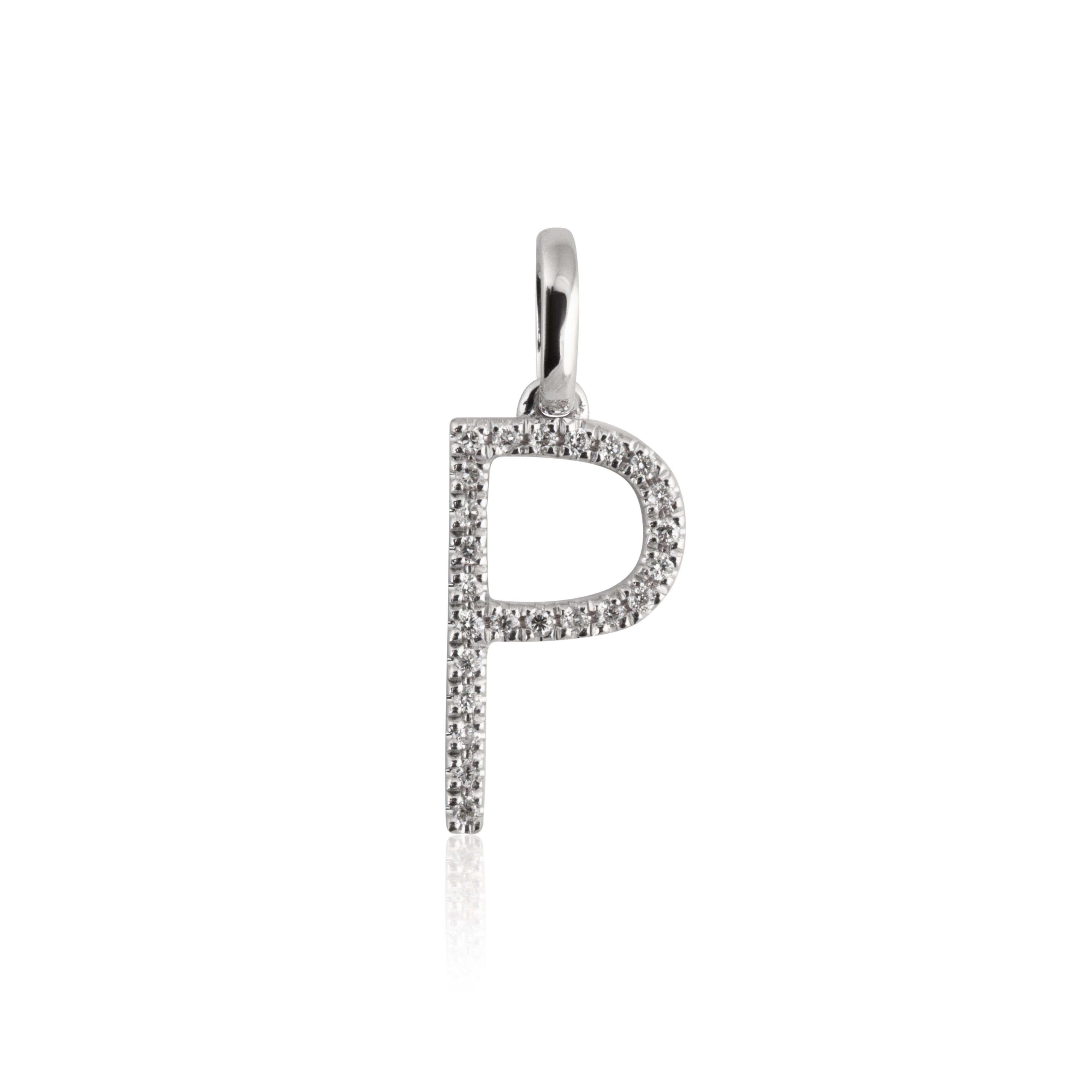 Diamond Letter Pendant in 18k | P | Discover now – Sophie by Sophie